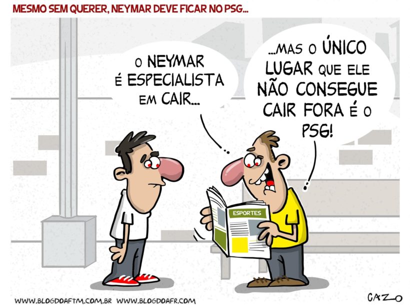 # Charge:Mesmo sem querer, Neymar deve ficar no PSG. - Blog do AFTM