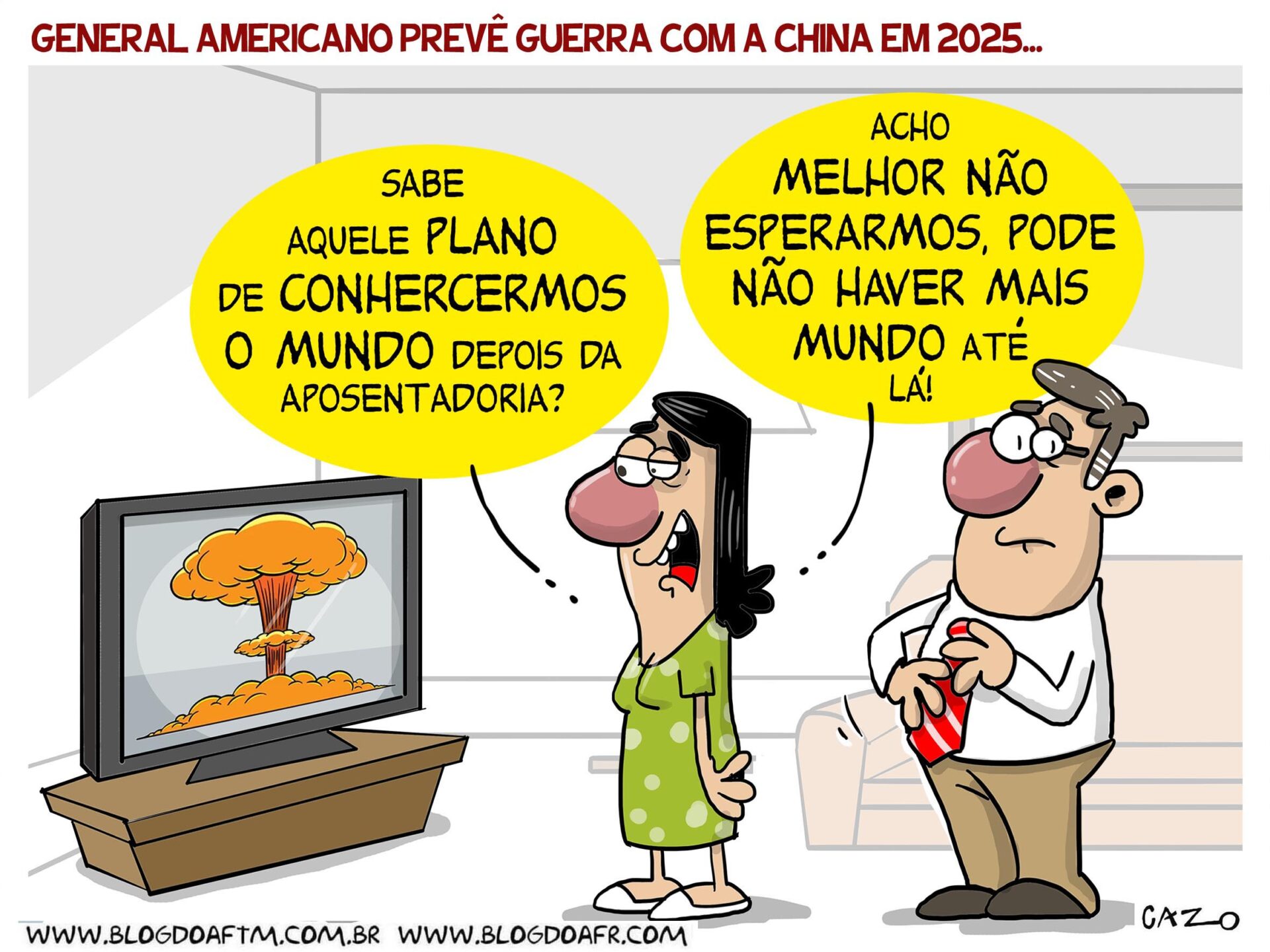 Charge: General americano prevê guerra com a China em 2025. - Blog do AFTM